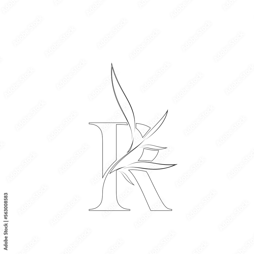 Aesthetic floral letter r line logo Stock Vector | Adobe Stock