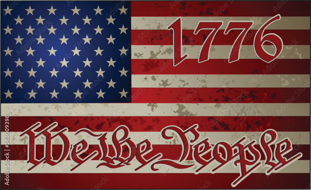 We The People American Flag 1776 Stock Vector | Adobe Stock