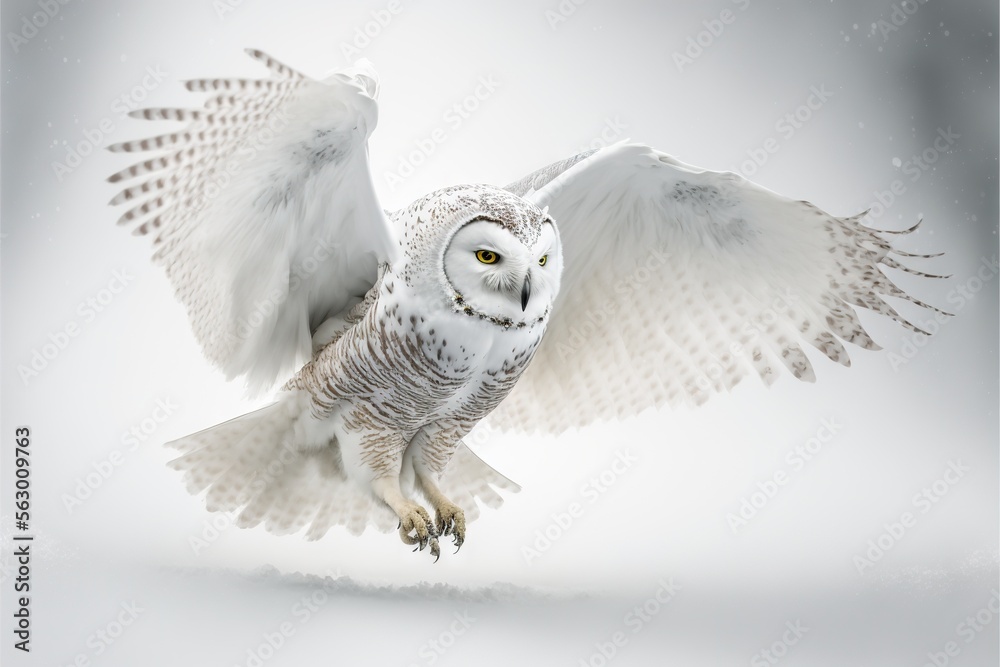 White Owl Wings Spread