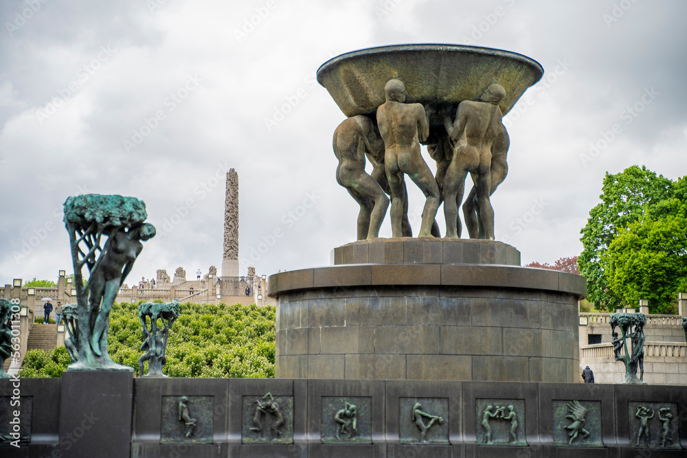 The Monolith, sculpture by Gustav Vigeland in the Vigeland park in the ...
