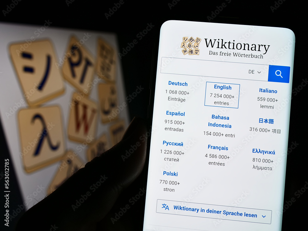 Stuttgart, Germany - 01-15-2023: Person holding cellphone with website ...