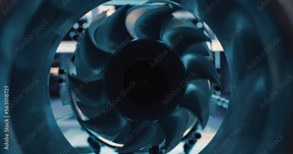 Zoom In Close Up Footage From Inside of a Combustion Chamber of an ...