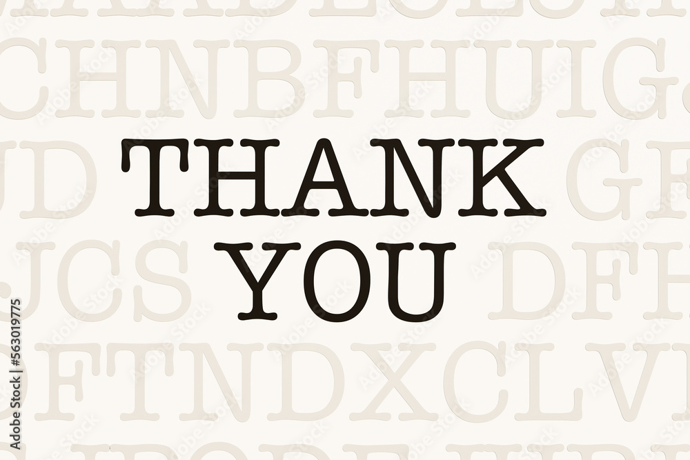 Thank you. Page with letters in typewriter font. Part of the text in ...