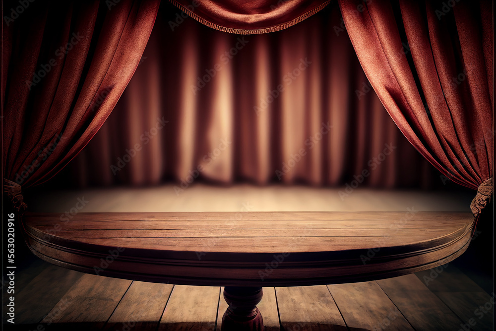 Theatre stage background created with generative Ai technology Stock ...