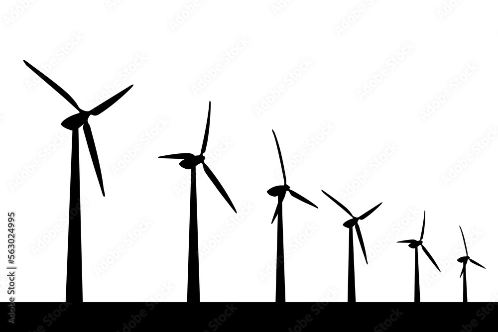 wind power plant On a white background, simple for decorating projects ...