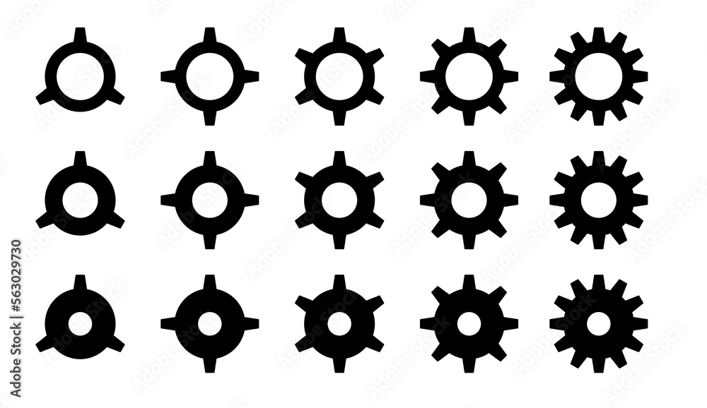 Gear icon template color editable. Gear symbol vector sign isolated on ...