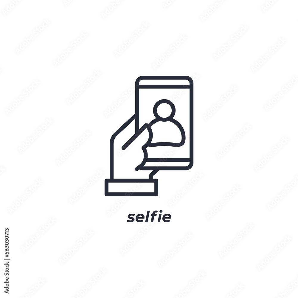 Vector sign selfie symbol is isolated on a white background. icon color ...