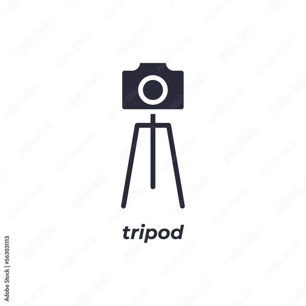 Vector sign tripod symbol is isolated on a white background. icon color ...