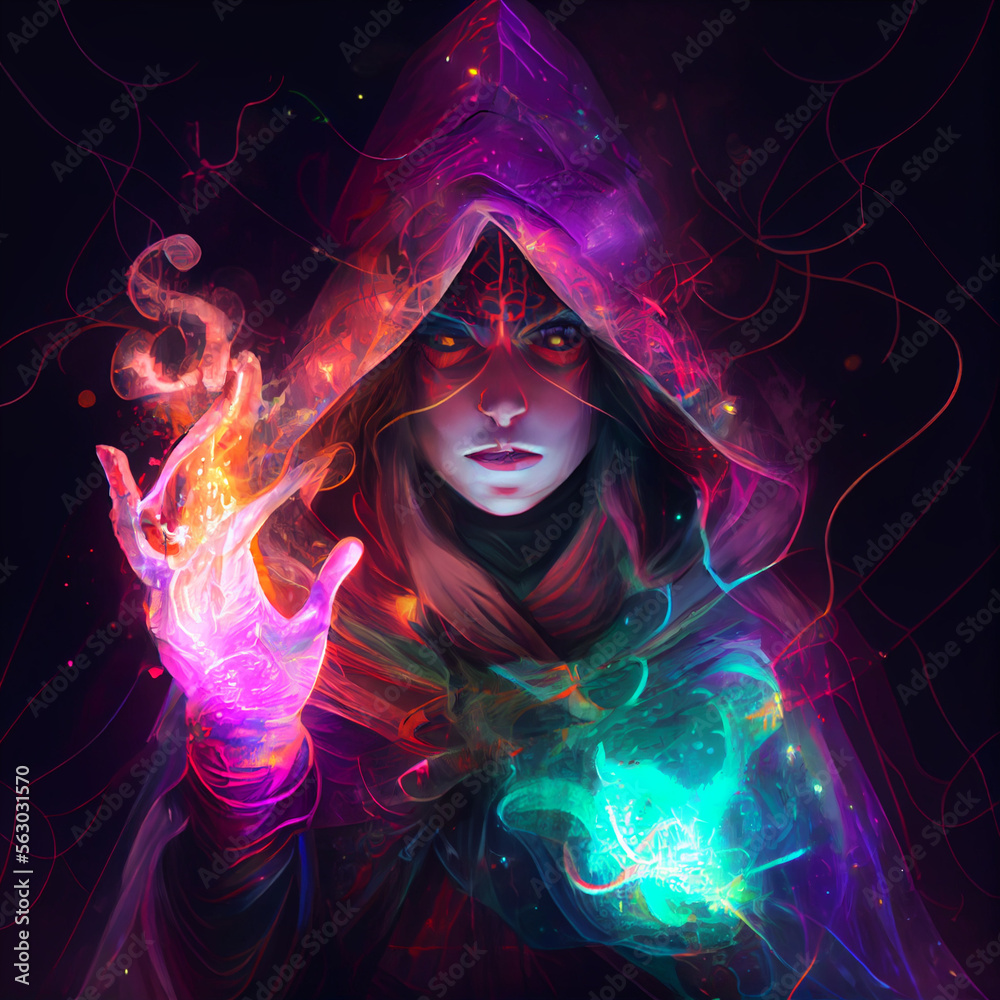 female witch, AI generative, ai, generative, Stock Illustration | Adobe ...