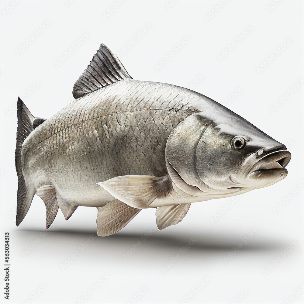 Asian Carp full body image with white background ultra realistic Stock ...