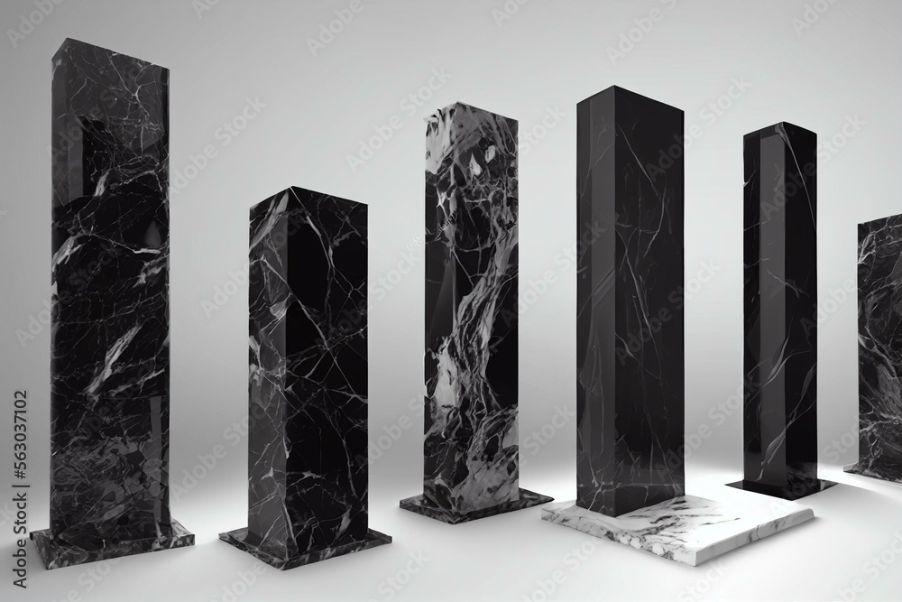 Realistic marble scenes set. Collection of podiums and pedestals for ...