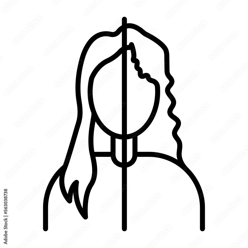 Before After Hair Treatment concept, Girl Face with Comparison vector ...