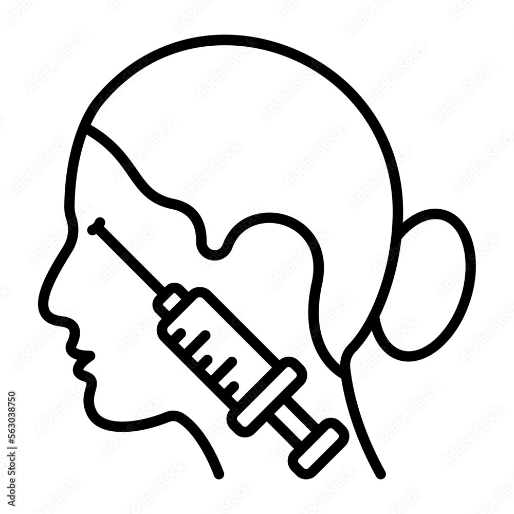 Botulinum toxin being injected in the human face concept, Botox for a ...