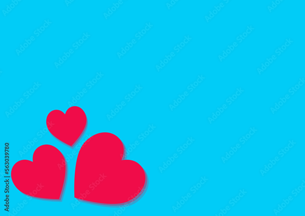 red heart and blue background vector design Stock Vector | Adobe Stock