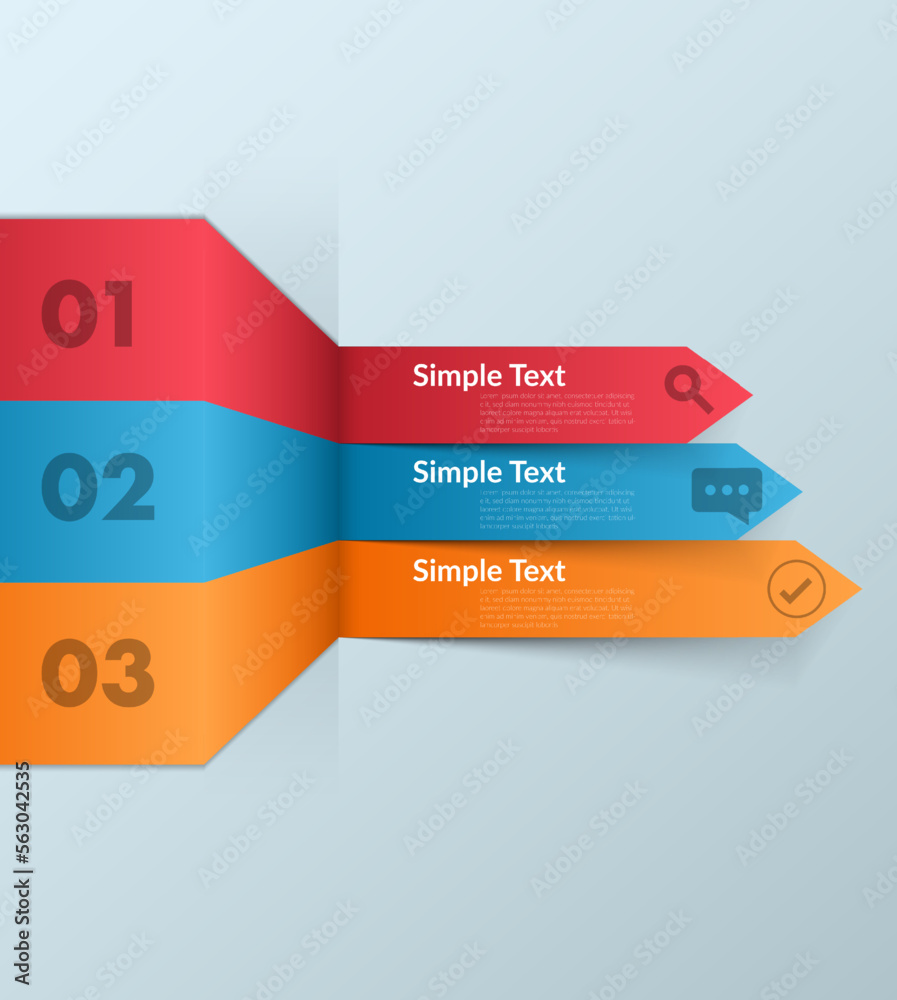 Vector Perspective Infographic. Presentation template. 3 step options ...