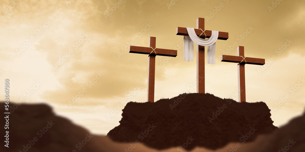 Background with cross in 3d render Stock Photo | Adobe Stock