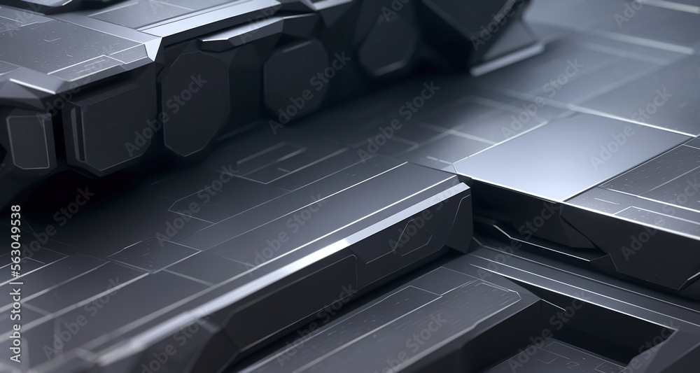 Sleek abstract tech background featuring metallic panels and hardware ...