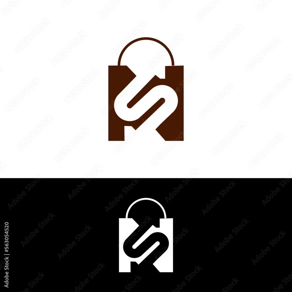 Minimal Letter S in shopping bag logo design shopping bag logo with a ...