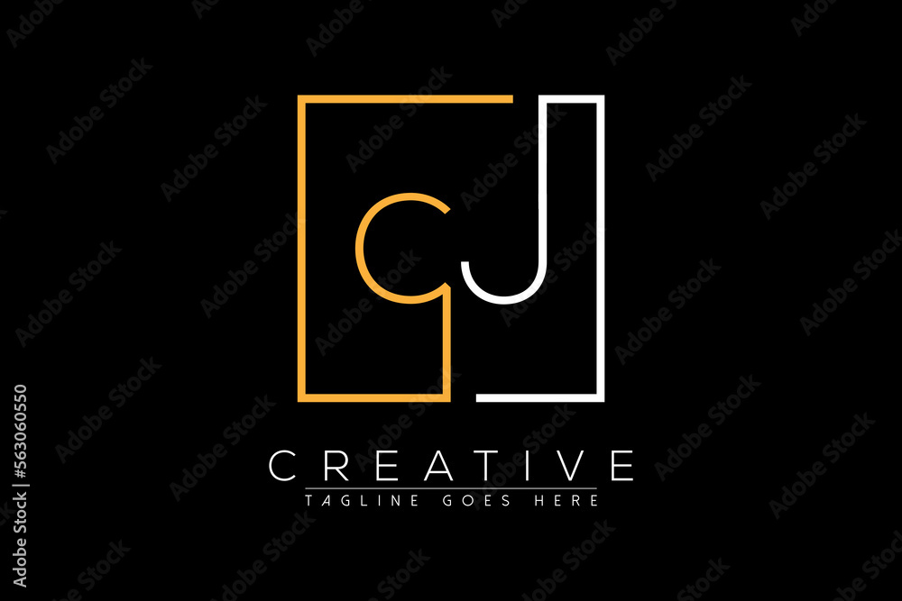 Initial letter cj, jc, c, j elegant and luxury Initial with Rectangular ...