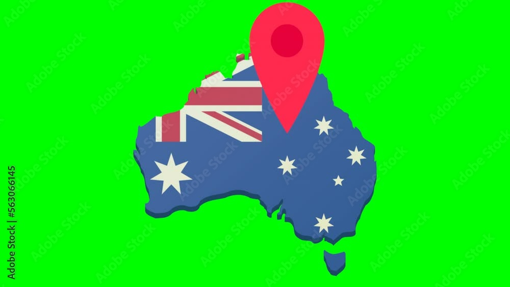 Looping animation in flat design style of a jumping red map marker on ...