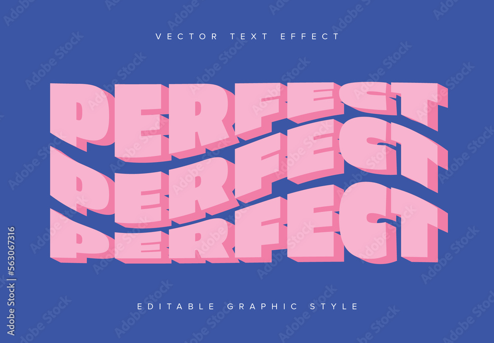 Warped 3d Text Effect Mockup Stock Template | Adobe Stock