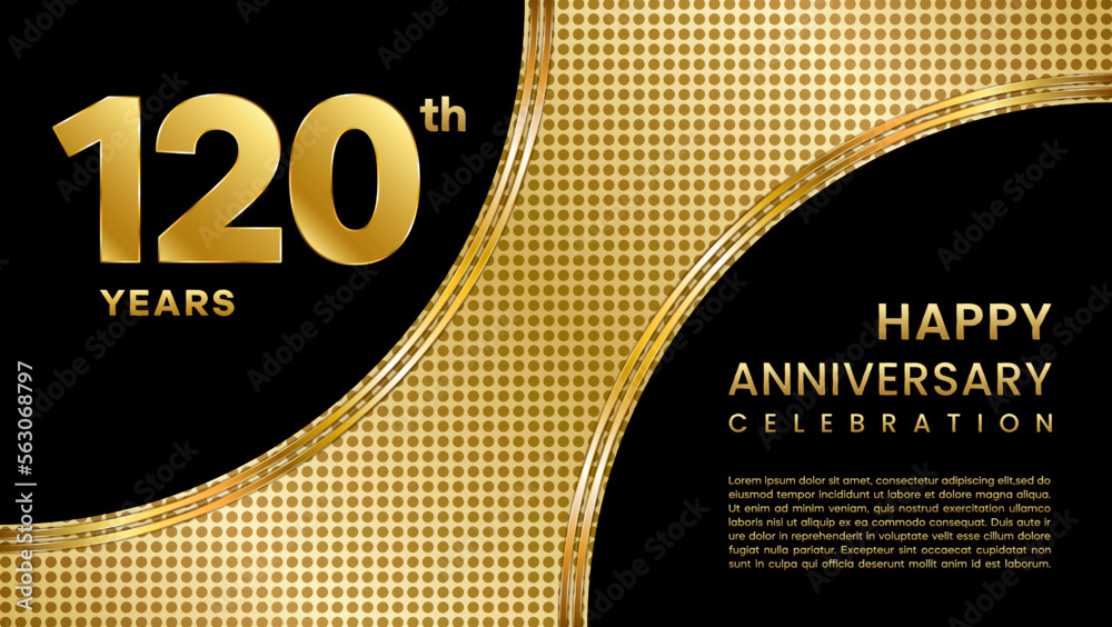 120 year anniversary template design with golden color pattern for ...