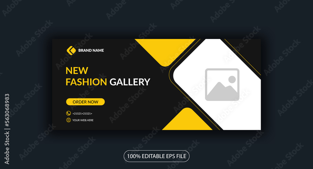 New fashion gallery modern yellow & black color facebook cover photo ...