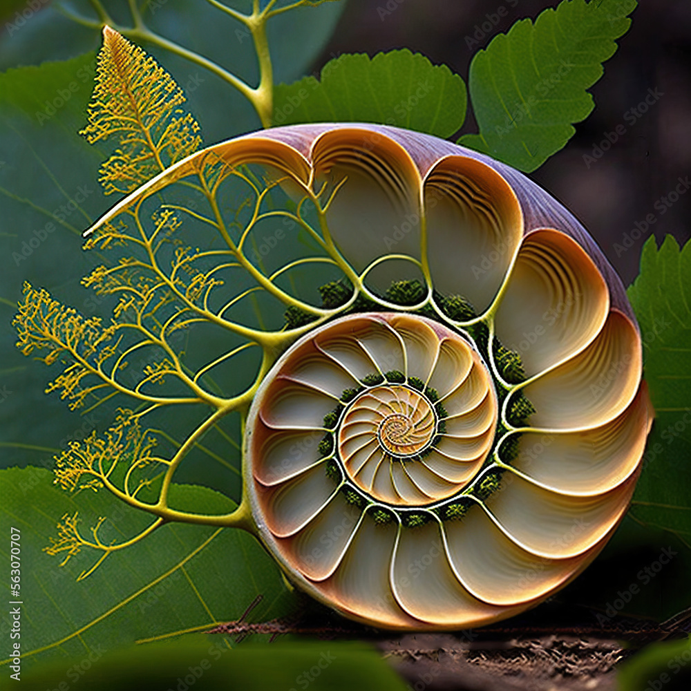 Fibonacci Sequence and Gold Proportion made with generative AI Stock ...