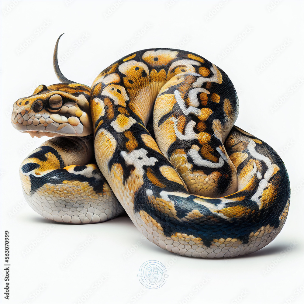 Axanthic Ball Python full body image with white background ultra ...