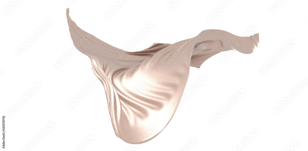 Flying gold cloth isolated on white background 3D render - png ...
