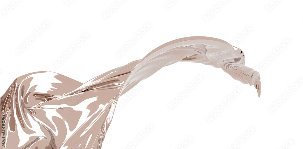 Flying gold cloth isolated on white background 3D render - png ...