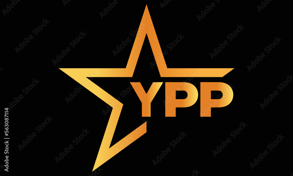 YPP golden luxury star icon three letter logo design vector template. royal logo | luxury logo ...