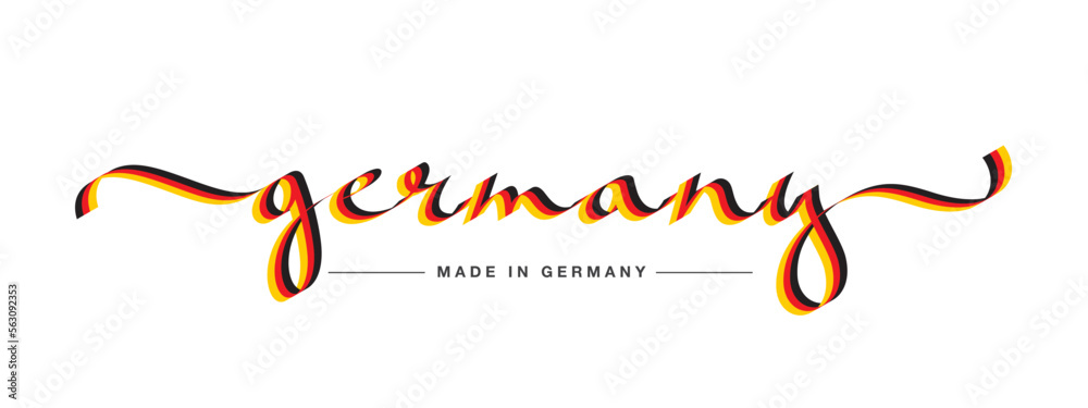 Vecteur Stock Made in Germany new modern handwritten ribbon shaped ...