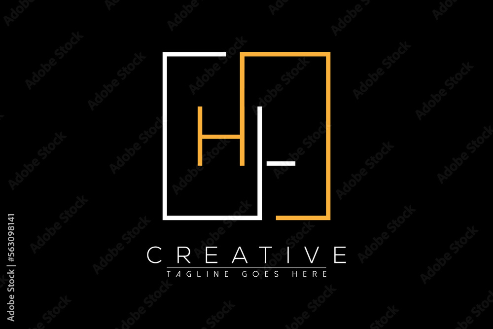 Initial letter hl, lh, h, l elegant and luxury Initial with Rectangular ...