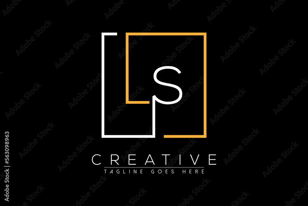 Initial letter ls, sl, s, l elegant and luxury Initial with Rectangular ...