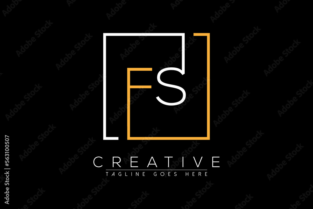Initial letter fs, sf, f, s elegant and luxury Initial with Rectangular ...