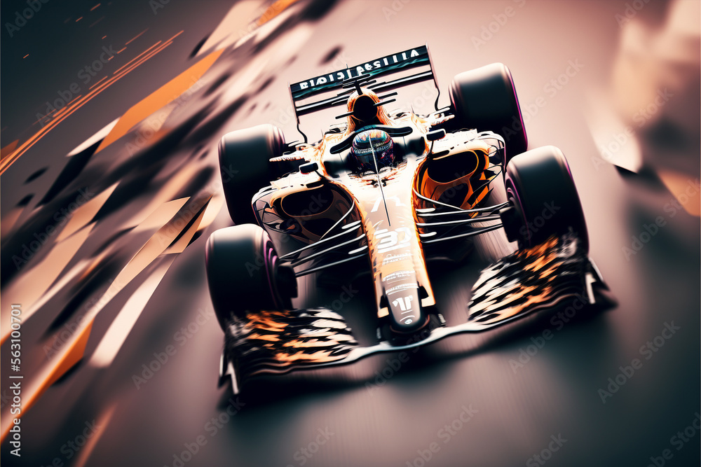 Illustration of a f1 race car stylized - Created with generative ai ...