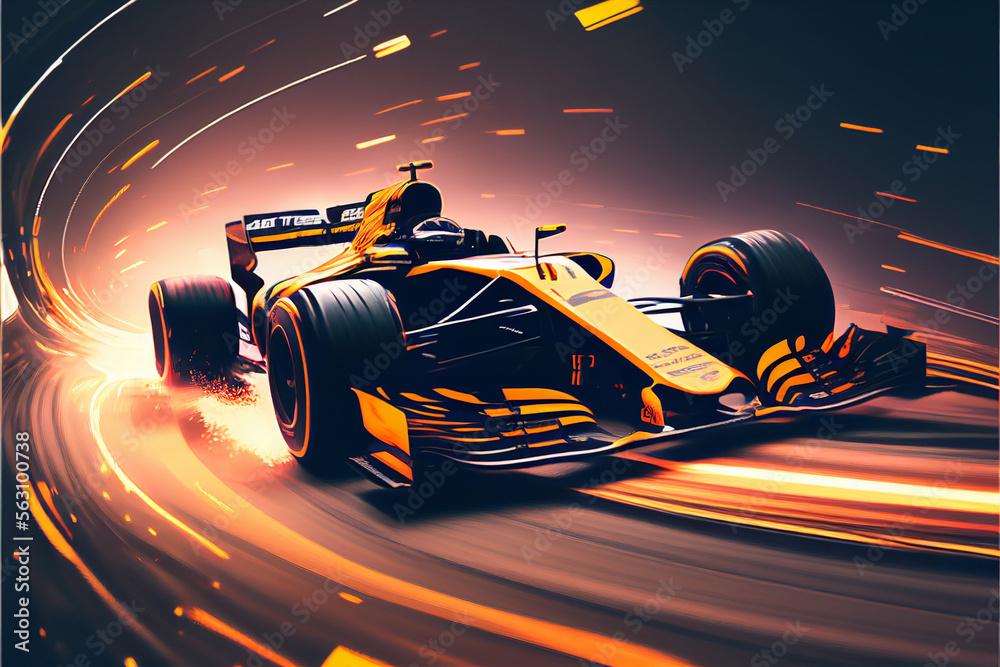 Illustration of a f1 race car stylized - Created with generative ai ...