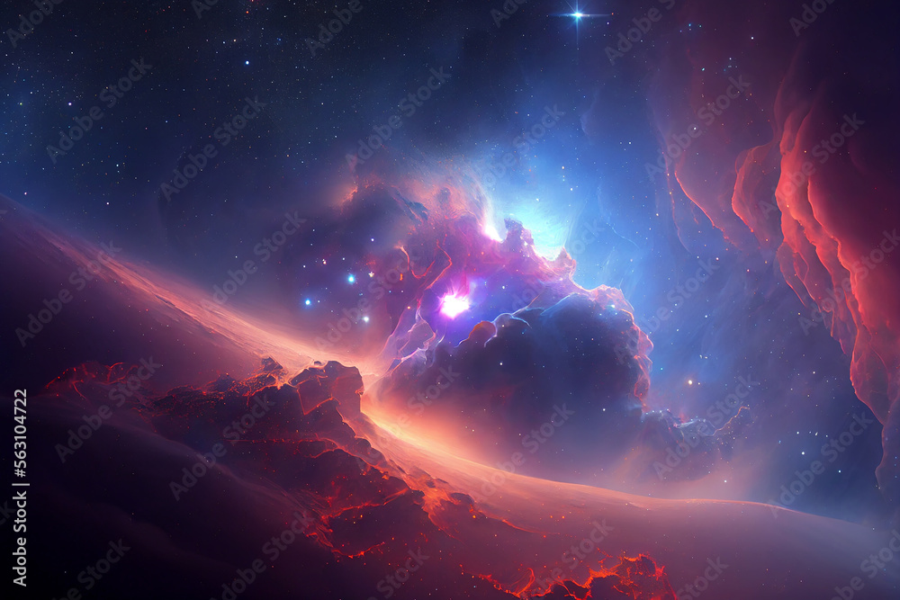space background with nebula and stars environment map. Illustration ...