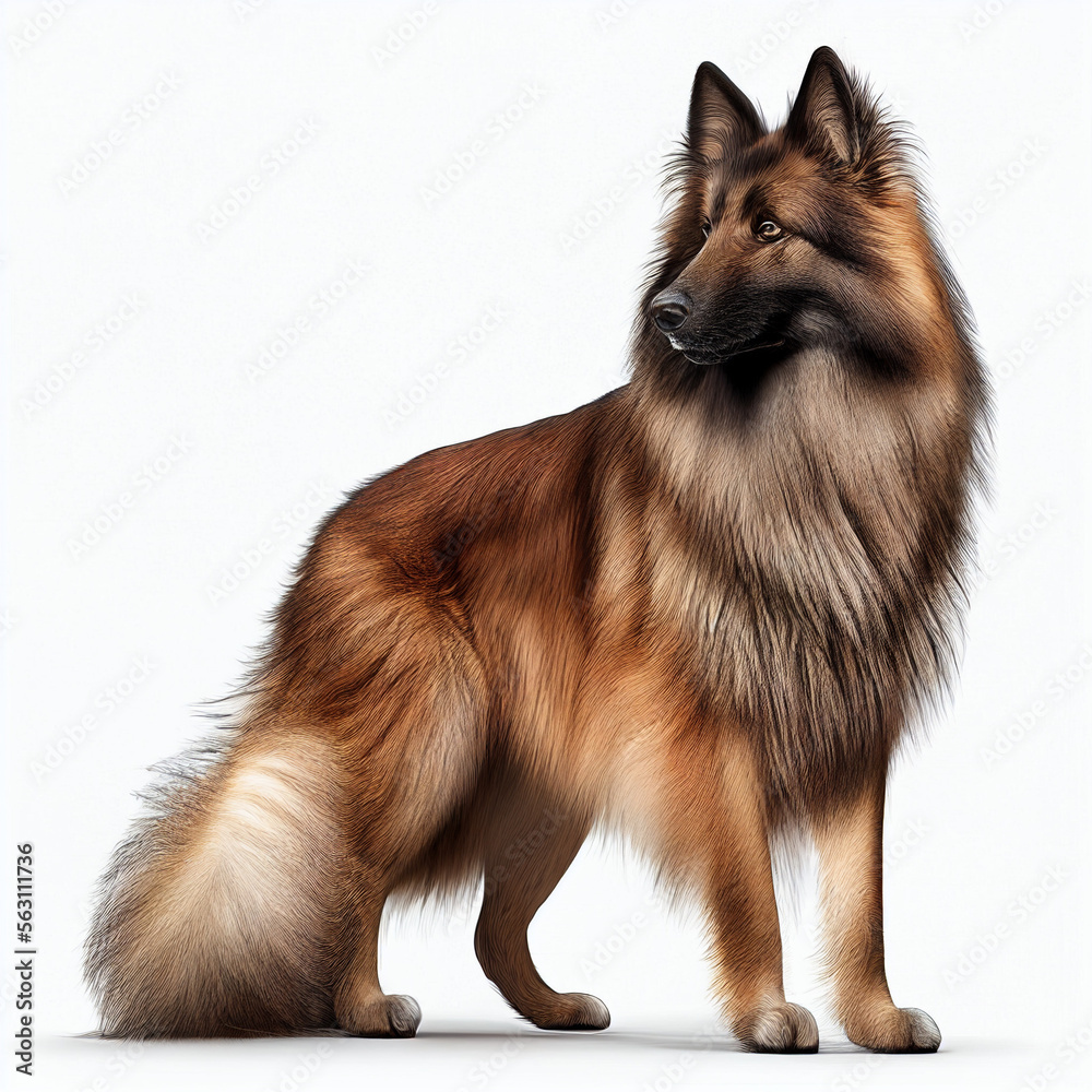 Belgian Tervuren full body image with white background ultra realistic ...