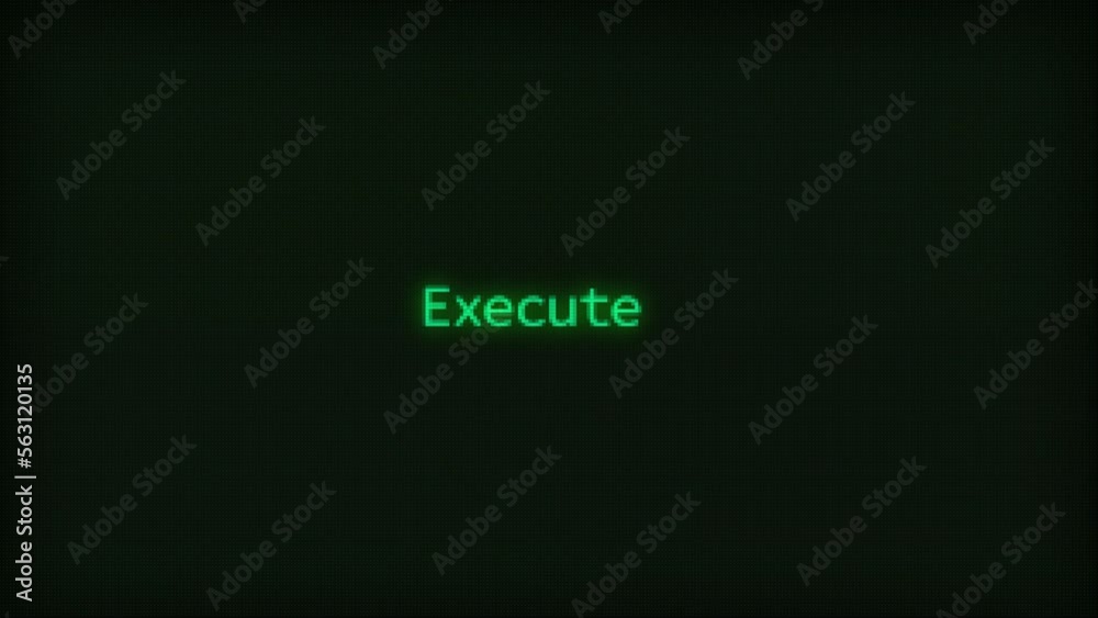Retro Computer Coding Text Animation Typing Execute, CRT Monitor Style ...