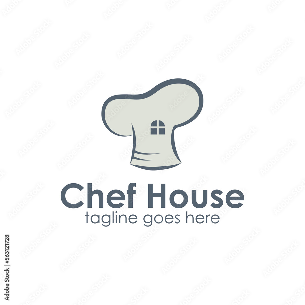 Chef House Logo Design Template with hat chef icon and house. Perfect ...