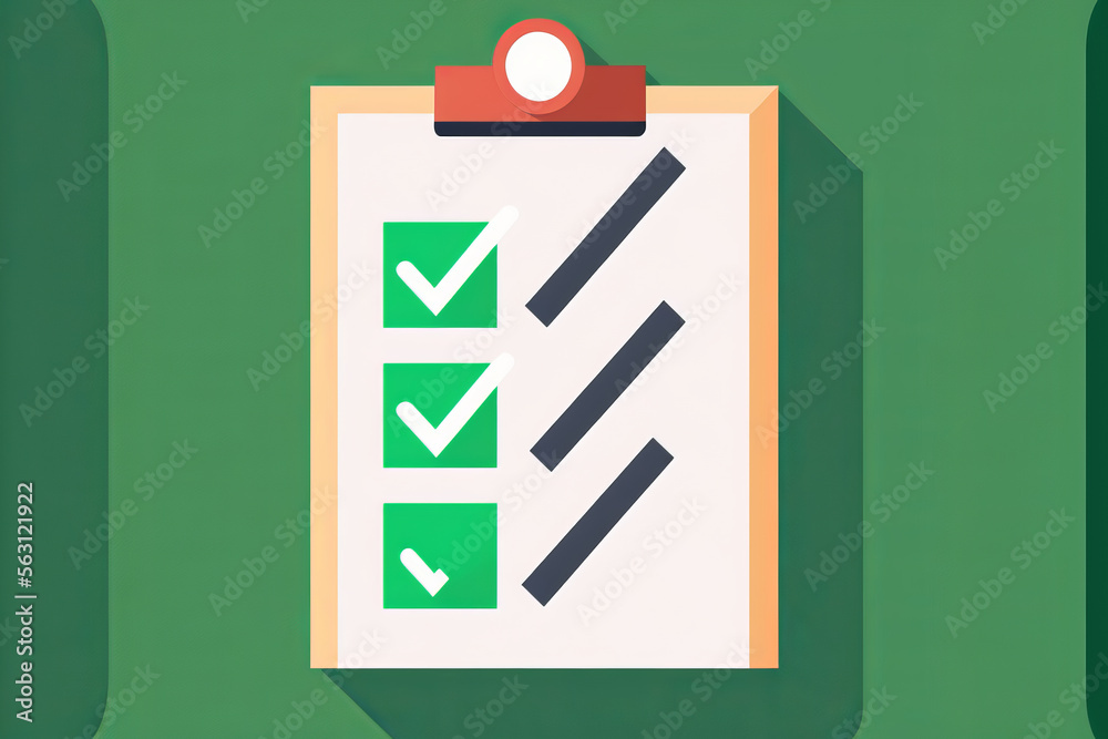 Check and Check: Icon of Checklist with Check Marks Illustrates ...