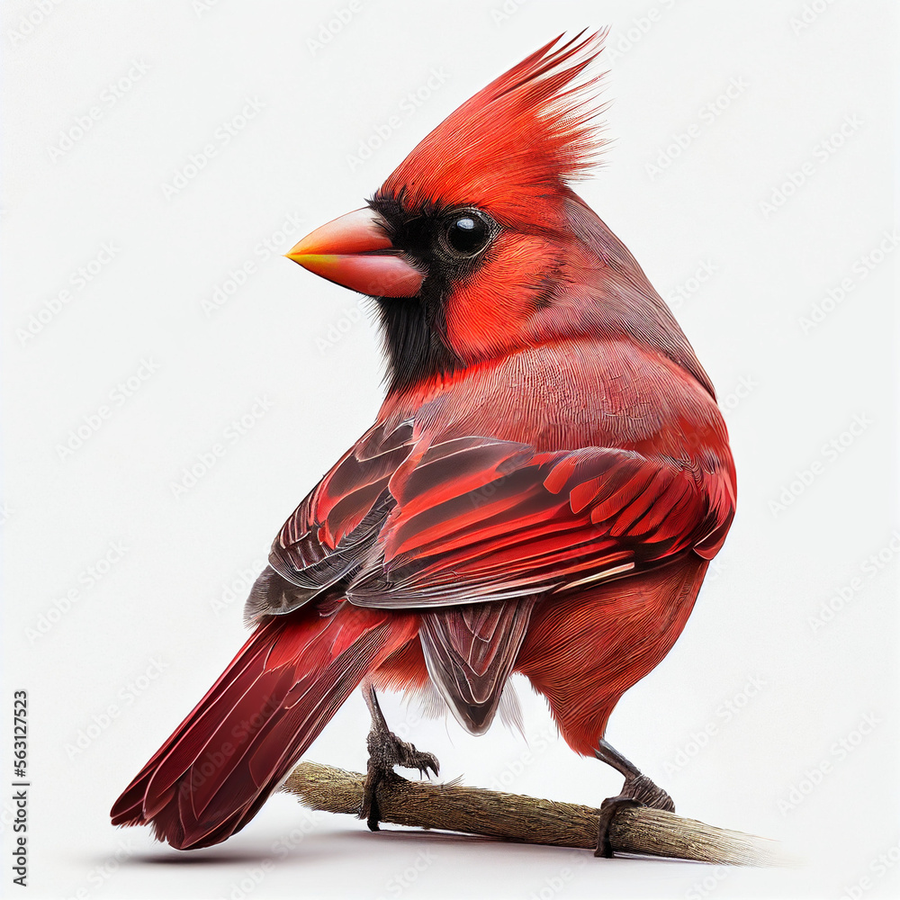 Cardinal full body image with white background ultra realistic Stock ...
