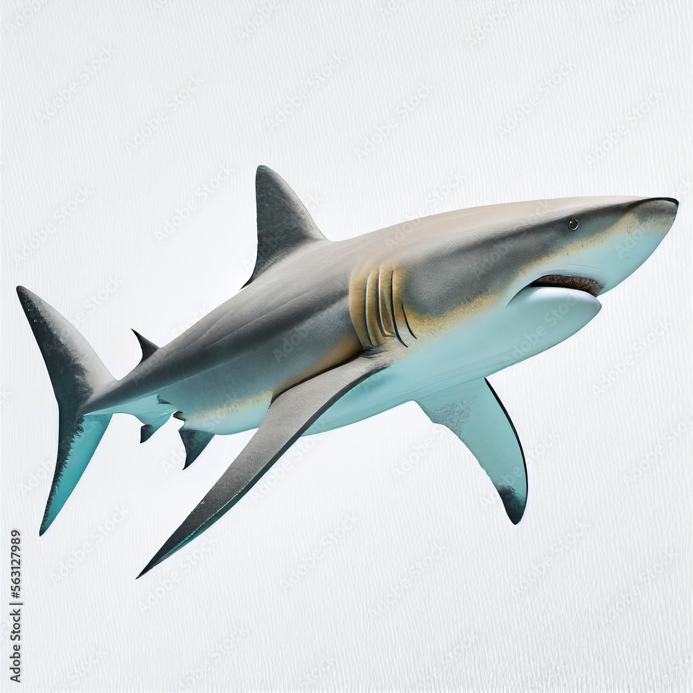 Caribbean Reef Shark full body image with white background ultra ...