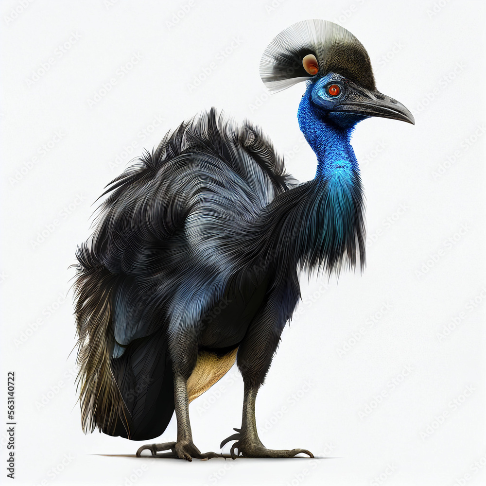Cassowary full body image with white background ultra realistic Stock ...