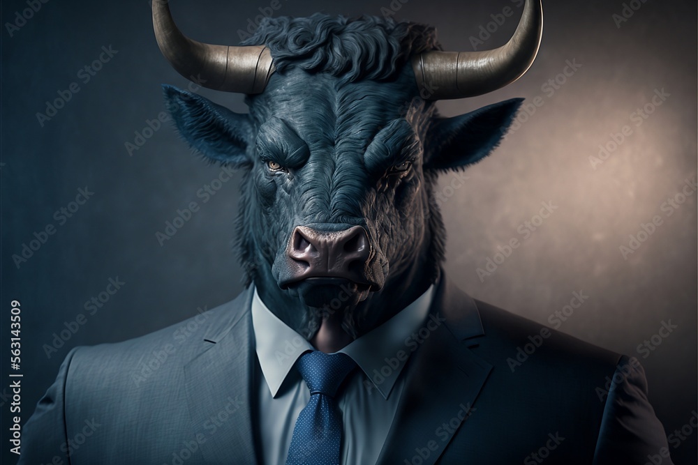 Portrait of the minotaur (bull) in a business suit, Generative AI Art ...