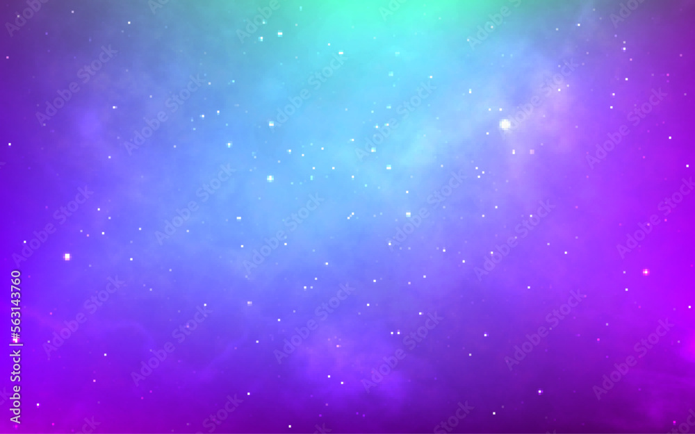 Nebula background. Realistic blue galaxy. Magic cosmos texture with ...