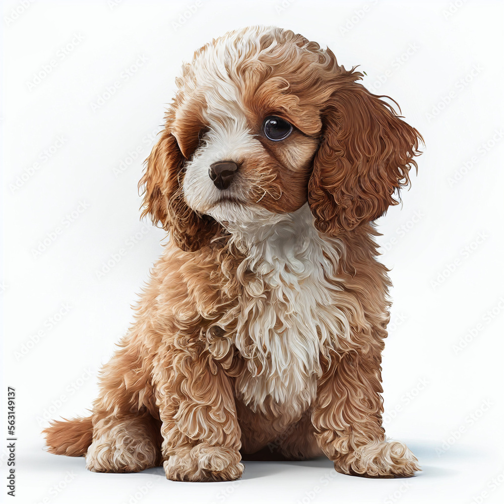Cavapoo full body image with white background ultra realistic Stock ...