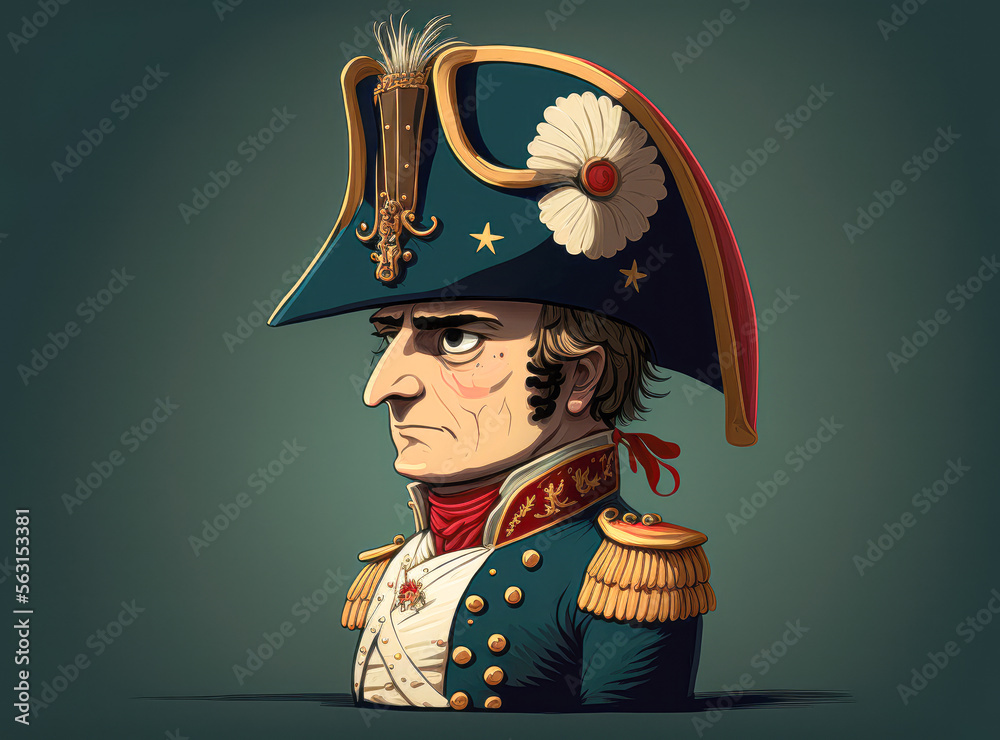 Emperor Napoleon - France - Cartoon - Generative AI Stock Illustration ...